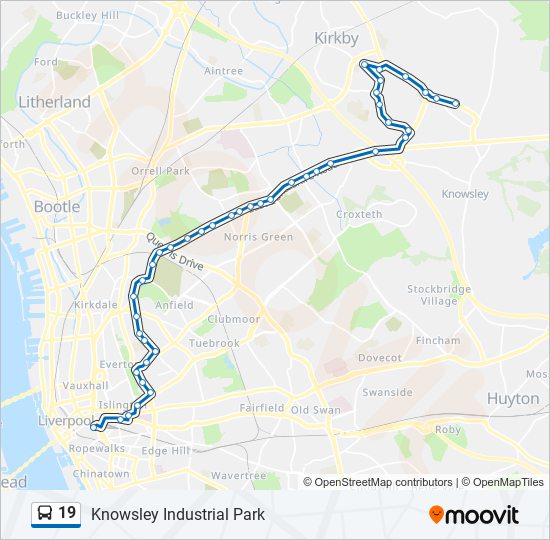 19 Route: Schedules, Stops & Maps - Knowsley Industrial Park (Updated)
