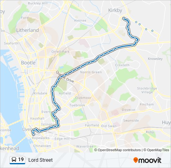 19 Route: Schedules, Stops & Maps - Lord Street (Updated)