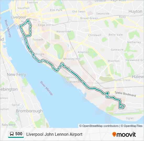 500 Route: Schedules, Stops & Maps - Liverpool John Lennon Airport ...