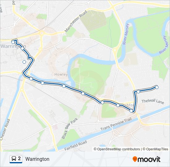 2 Route: Schedules, Stops & Maps - Warrington (Updated)