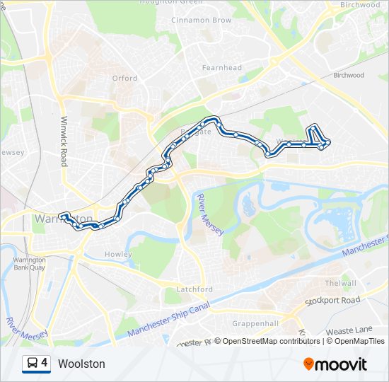 4 Route: Schedules, Stops & Maps - Woolston (Updated)