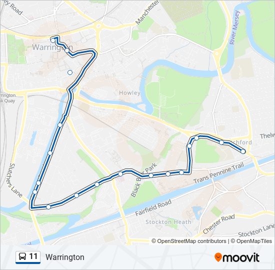 11 Route: Schedules, Stops & Maps - Warrington (Updated)