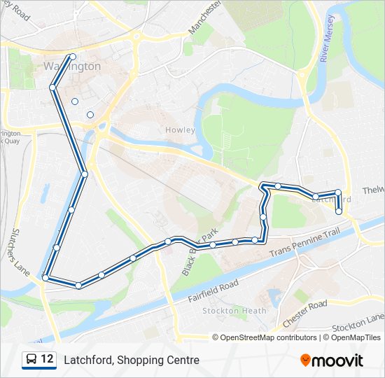 12 Route: Schedules, Stops & Maps - Latchford, Shopping Centre (Updated)