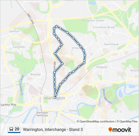 20 Route: Schedules, Stops & Maps - Warrington, Interchange - Stand 3 ...