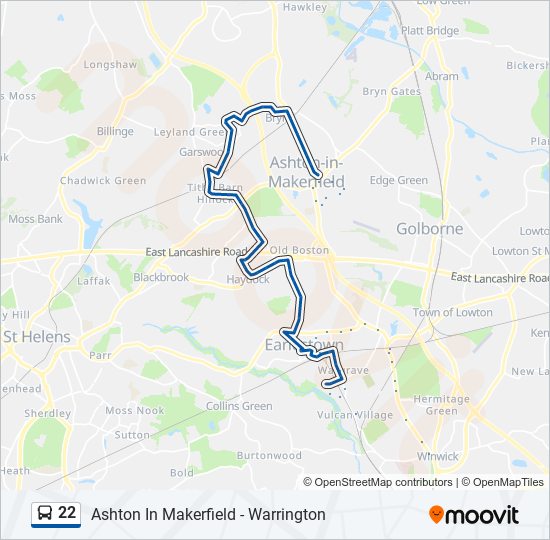 22 Route: Schedules, Stops & Maps - Ashton-In-Makerfield (Updated)