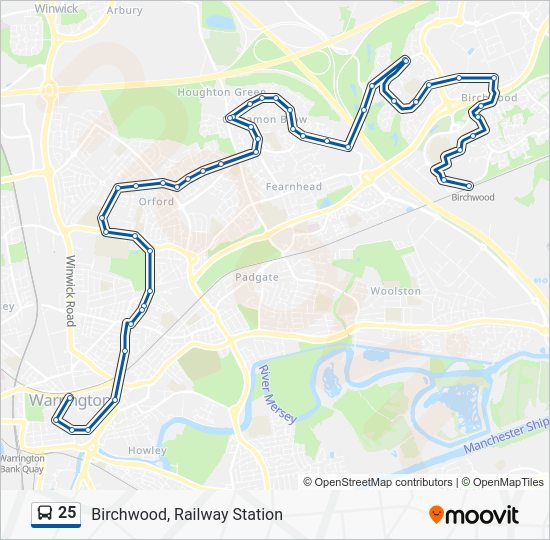 25 Route: Schedules, Stops & Maps - Birchwood, Railway Station (Updated)