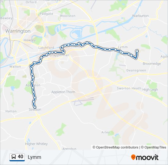 40 Route: Schedules, Stops & Maps - Lymm (Updated)