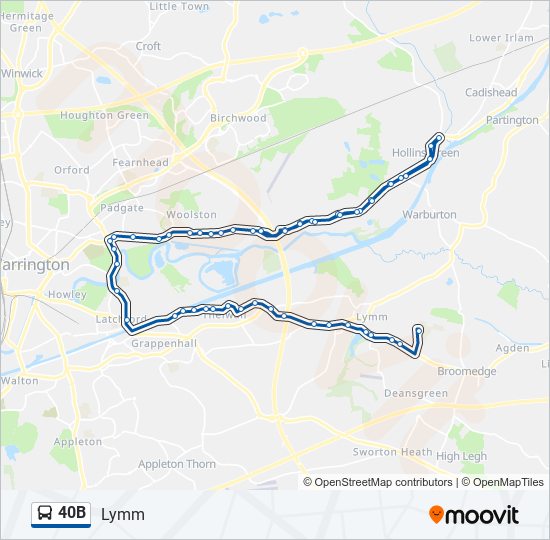 40b Route: Schedules, Stops & Maps - Lymm (Updated)