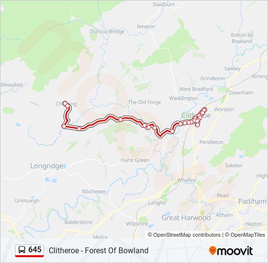 645 Route: Schedules, Stops & Maps - Chipping (Updated)