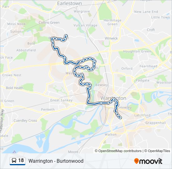 18 Route: Schedules, Stops & Maps - Burtonwood (Updated)