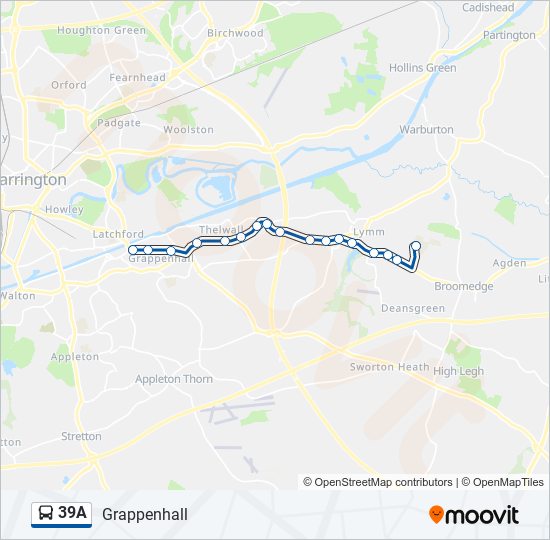 39a Route: Schedules, Stops & Maps - Grappenhall (Updated)