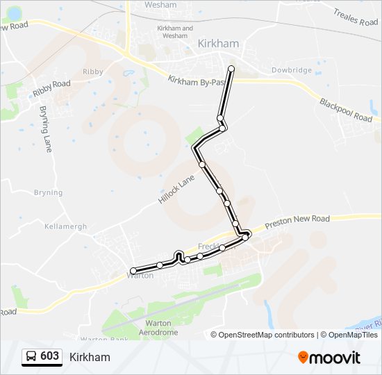 603 Route: Schedules, Stops & Maps - Kirkham (Updated)