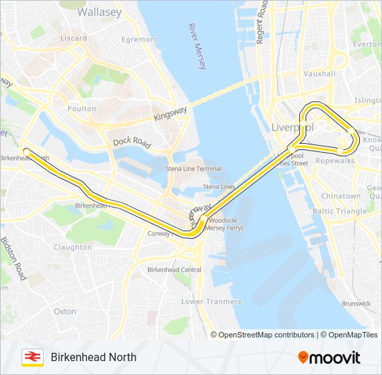 merseyrail Route: Schedules, Stops & Maps - Birkenhead North (Updated)