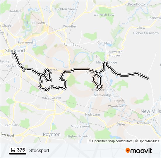 375 Route: Schedules, Stops & Maps - Stockport (Updated)