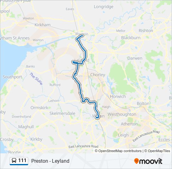 111 Route: Schedules, Stops & Maps - Preston City Centre (Updated)