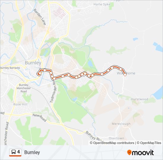 4 Route: Schedules, Stops & Maps - Burnley (Updated)