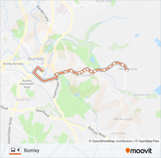 4 Route: Schedules, Stops & Maps - Burnley (Updated)