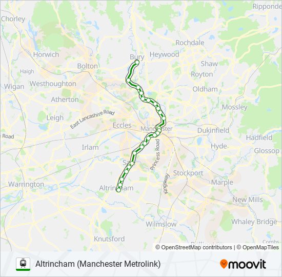 green line Route: Schedules, Stops & Maps - Altrincham (Manchester ...