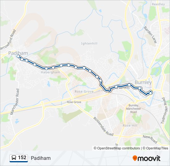 152 Route: Schedules, Stops & Maps - Padiham (Updated)