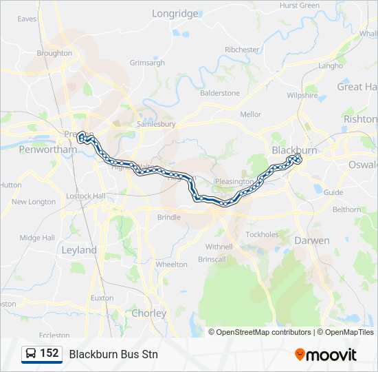 152 Route: Schedules, Stops & Maps - Blackburn Bus Stn (Updated)