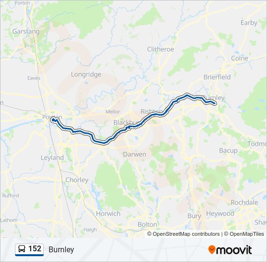 152 Route: Schedules, Stops & Maps - Burnley (Updated)