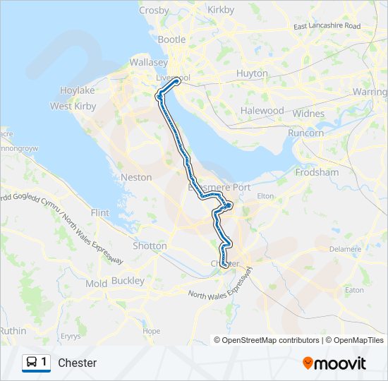 1 Route: Schedules, Stops & Maps - Chester (Updated)