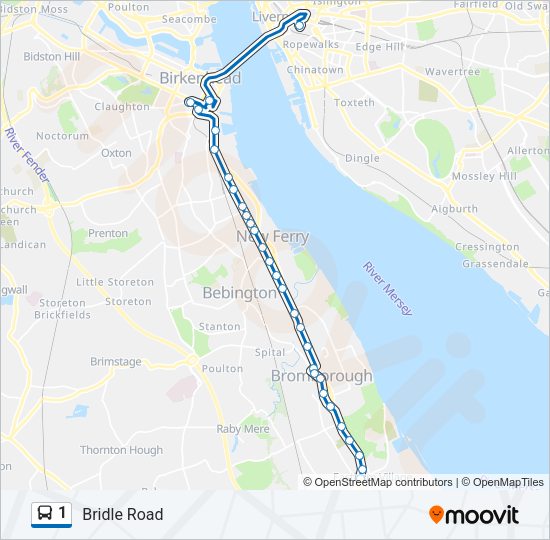 1 Route: Schedules, Stops & Maps - Bridle Road (Updated)