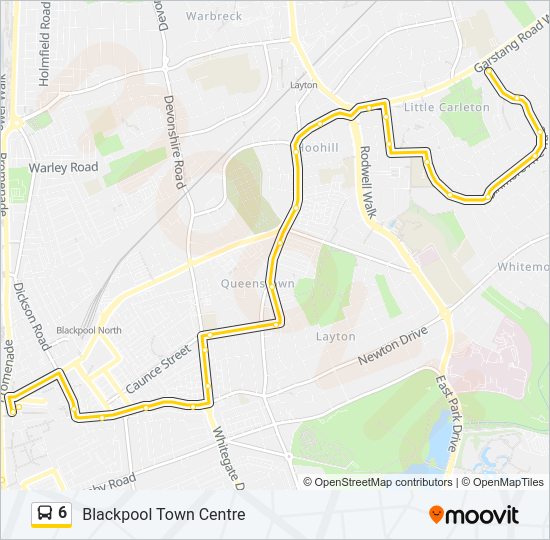 6 Route: Schedules, Stops & Maps - Blackpool Town Centre (Updated)