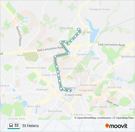 32 Route: Schedules, Stops & Maps - St Helens (Updated)