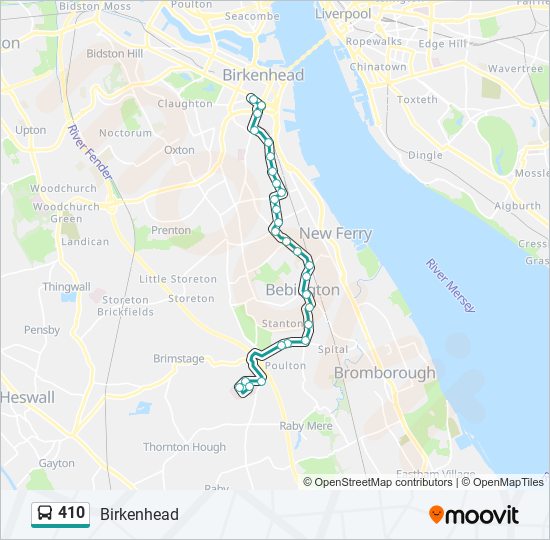 410 Route: Schedules, Stops & Maps - Birkenhead (Updated)
