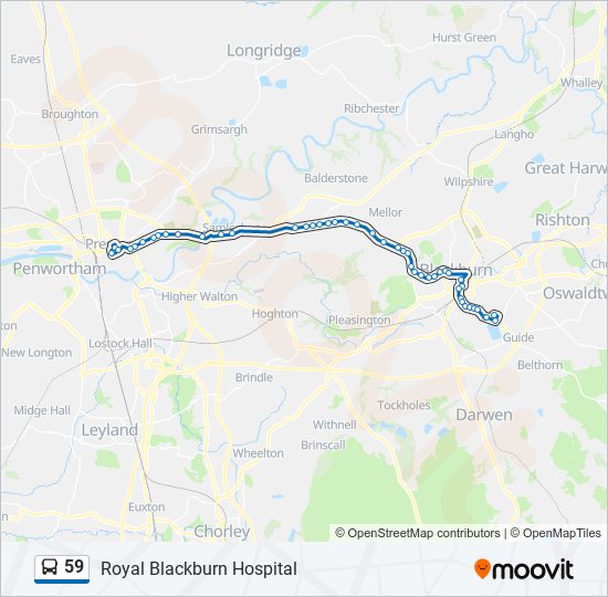 59 Route: Schedules, Stops & Maps - Royal Blackburn Hospital (Updated)