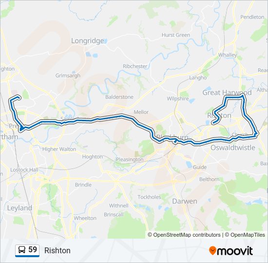 59 Route: Schedules, Stops & Maps - Rishton (Updated)