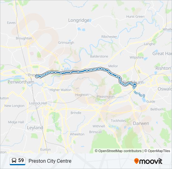 59 Route: Schedules, Stops & Maps - Preston City Centre (Updated)