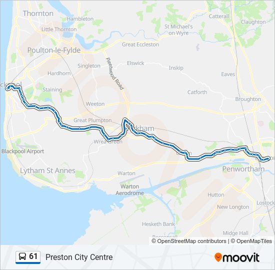 61 Route: Schedules, Stops & Maps - Preston City Centre (Updated)