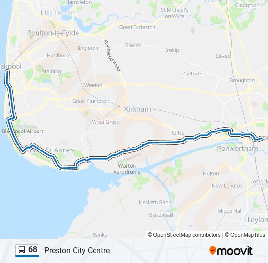 68 Route: Schedules, Stops & Maps - Preston City Centre (Updated)