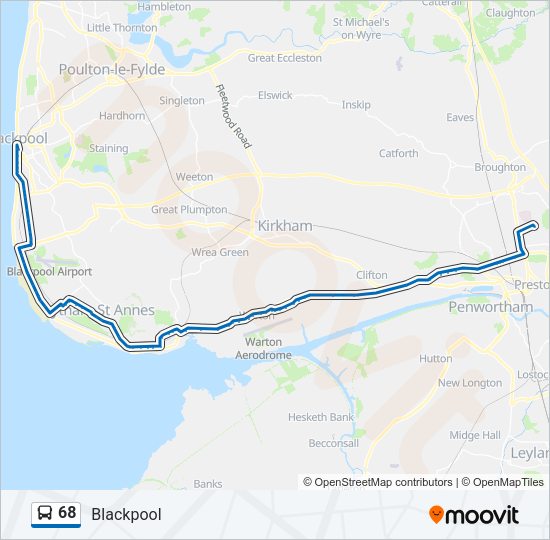 68 Route: Schedules, Stops & Maps - Blackpool (Updated)