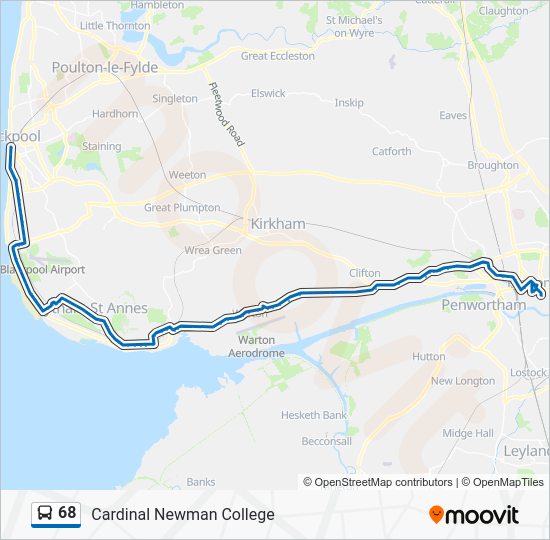 68 Route: Schedules, Stops & Maps - Cardinal Newman College (Updated)