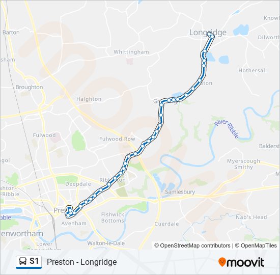 s1 Route: Schedules, Stops & Maps - Longridge (Updated)