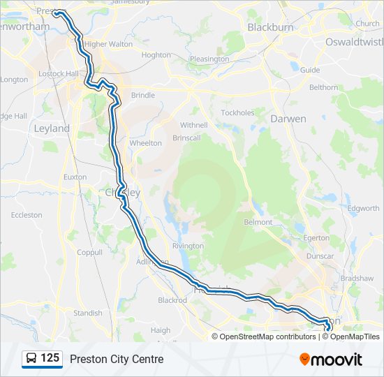125 Route: Schedules, Stops & Maps - Preston City Centre (Updated)