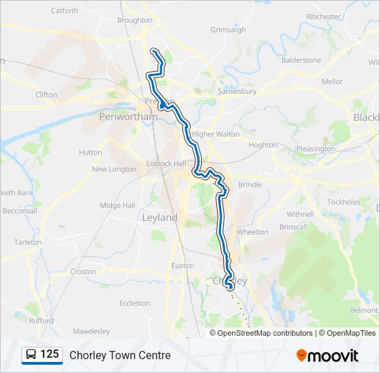 125 Route: Schedules, Stops & Maps - Chorley Town Centre (Updated)