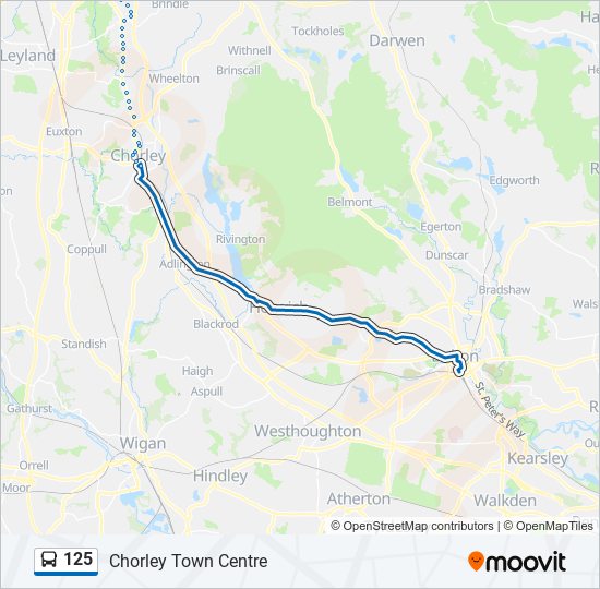 125 Route: Schedules, Stops & Maps - Chorley Town Centre (Updated)