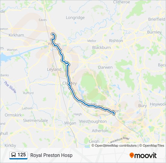 125 Route: Schedules, Stops & Maps - Royal Preston Hosp (Updated)