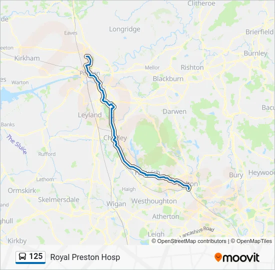 125 Route: Schedules, Stops & Maps - Royal Preston Hosp (Updated)