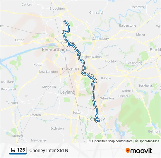 125 Route: Schedules, Stops & Maps - Chorley Inter Std N (Updated)