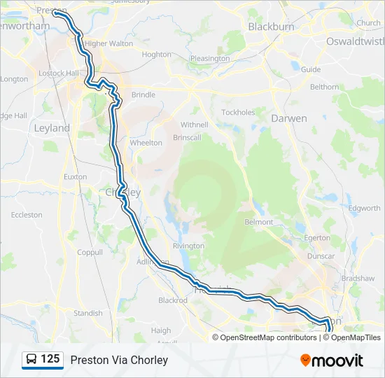 125 Route: Schedules, Stops & Maps - Preston Via Chorley (Updated)