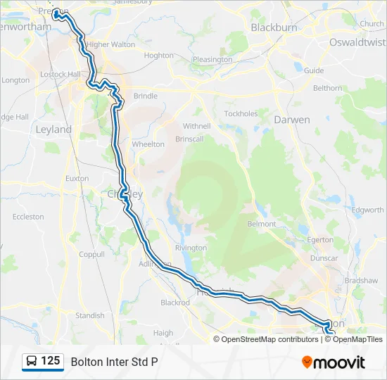 125 Route: Schedules, Stops & Maps - Bolton Inter Std P (Updated)