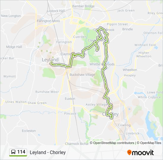 114 Route: Schedules, Stops & Maps - Chorley Interchange (Updated)