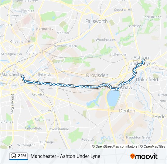 219 Route: Schedules, Stops & Maps - Ashton-Under-Lyne (Updated)