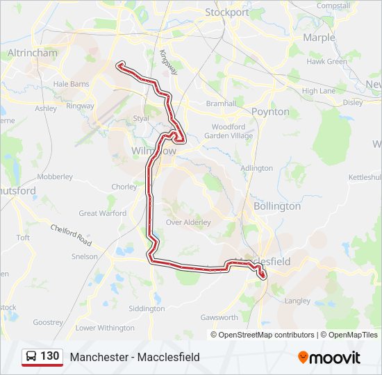 130 Route: Schedules, Stops & Maps - Wythenshawe Interchange (Updated)