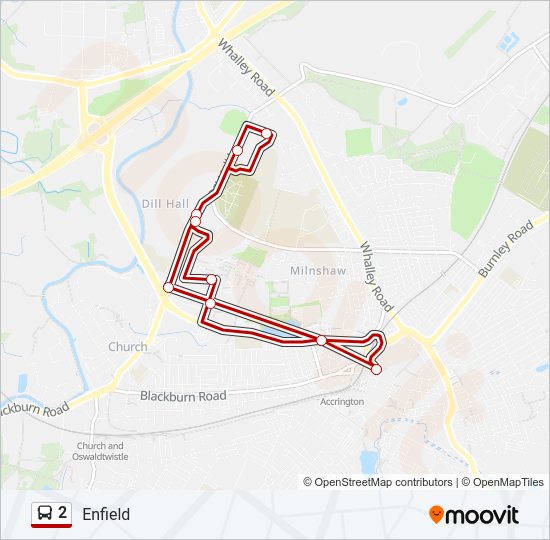 2 Route: Schedules, Stops & Maps - Enfield (Updated)